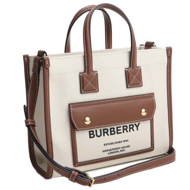 BURBERRY バーバリー ミニ フレヤトート 8044143 A1395 レディース ホワイト系 ブラウン系