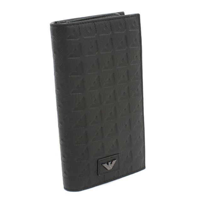 EMPORIO ARMANI エンポリオアルマーニ 二つ折り長財布 小銭入付き EM001742 AF14774 UC001 メンズ ブラック