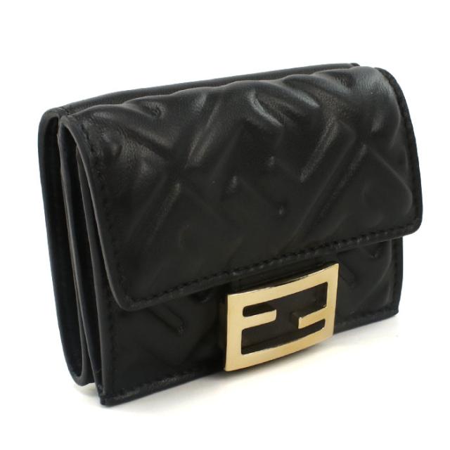 FENDI フェンディ バケット マイクロ 三つ折り財布 小銭入付き 8M0395 AAJD F0KUR レディース ブラック