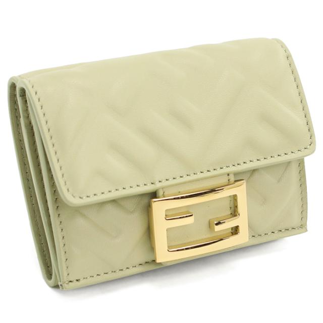 FENDI フェンディ バゲット マイクロ 三つ折り財布 小銭入付き 8M0395 AAJD F1AST レディース カーキ