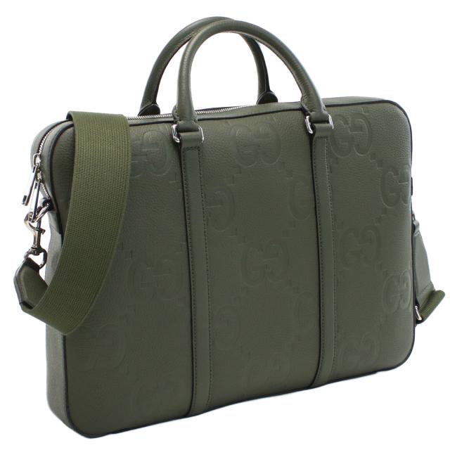 GUCCI グッチ ジャンボGG ブリーフケース 658573 AABY7 3346 メンズ カーキ