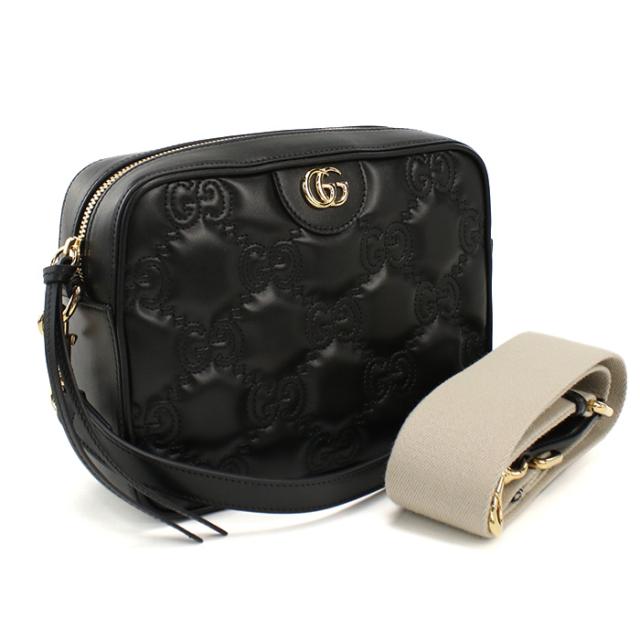 GUCCI グッチ 斜め掛け ショルダーバッグ 702234 UM8HG 1046 GG MATELASSE レディース ブラック