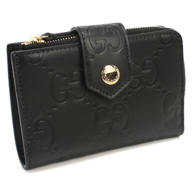 GUCCI グッチ 二つ折り財布 小銭入付き GG ミディアム ウォレット 790131 AADLO 1000 レディース ブラック