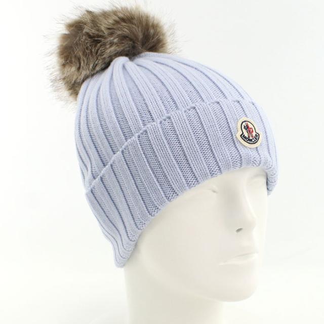 MONCLER モンクレール ポンポン付き ニットキャップ 3B00064 A9327 70Ｔ レディース ブルー