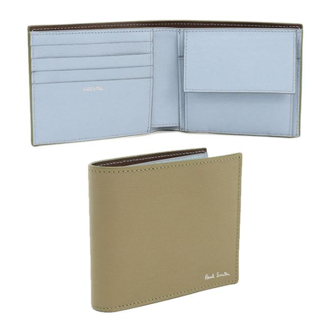Paul Smith ポールスミス 二折財布小銭入付き M1A4833 PSTRGS 63 メンズ カーキ