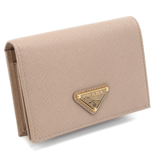 PRADA プラダ 二折財布小銭入付き 1MV021 QHH F0236 レディース ベージュ