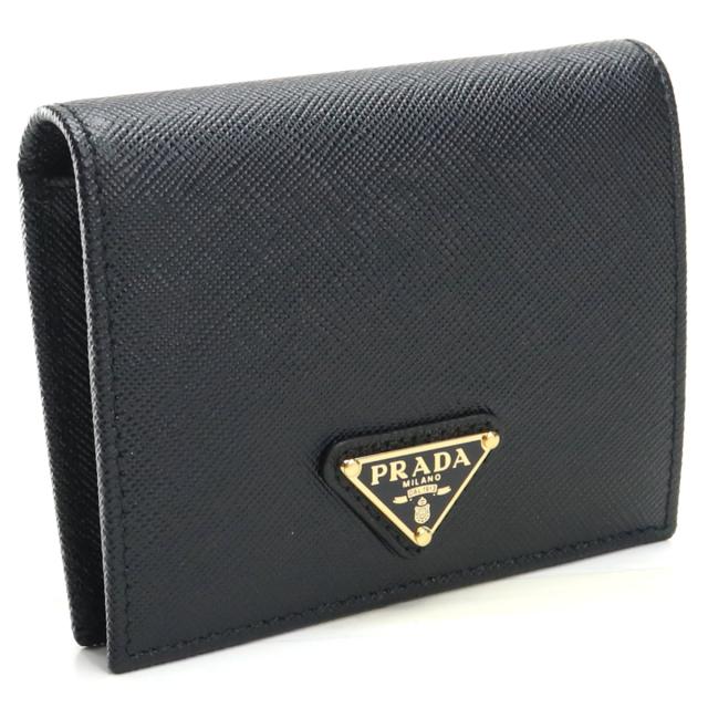 PRADA プラダ 二つ折り財布 小銭入付き 1MV204 QHH F0002 レディース ブラック
