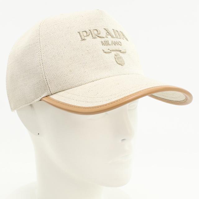PRADA プラダ リネン混紡 ベースボールキャップ 2HC179 ZPX F0018 メンズ アイボリー