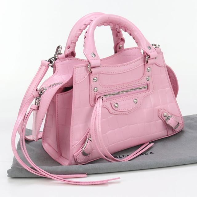 中古美品BALENCIAGA バレンシアガ ハンドバッグ 638524 2WAYハンドバッグ ネオクラシックシティ ミニ レディース ピンク