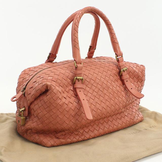 中古BOTTEGA VENETA ボッテガ・ヴェネタ ミニボストン 173398 V00A2 6810 イントレチャート レディース ピンク