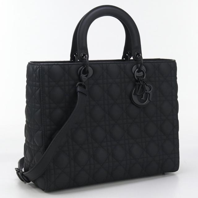 中古良品DIOR ディオール トートバッグ ラージ レディディオール レディース ブラック