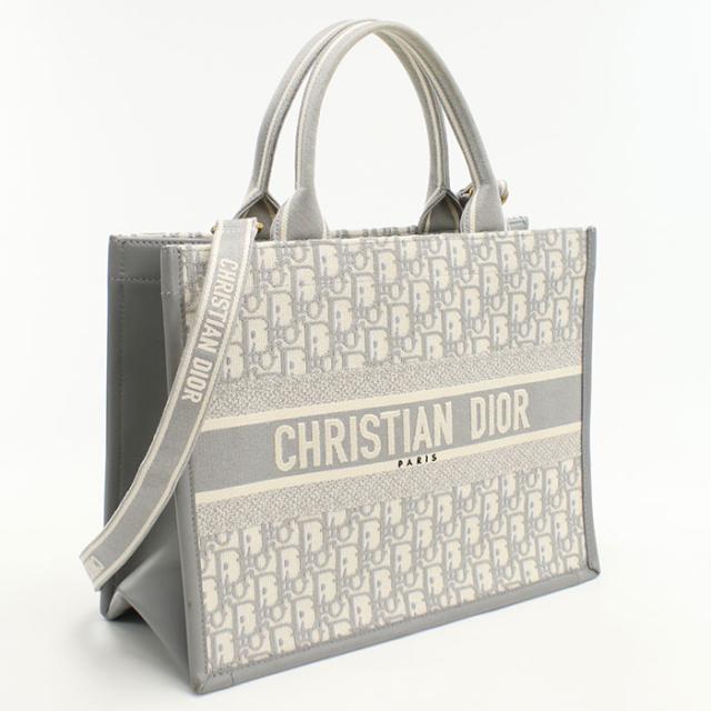 中古DIOR ディオール トートバッグ バッグ ミディアム ブックトート レディース グレー