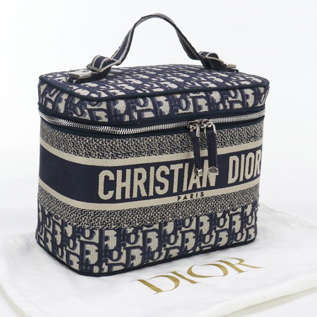 中古良品DIOR ディオール ハンドバッグ S5480VRIW ディオール オブリーク レディース ネイビー