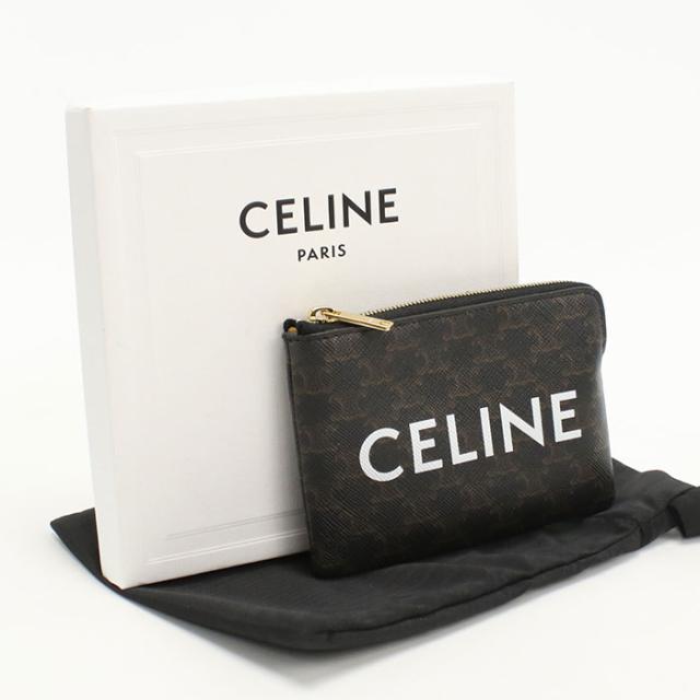 中古美品CELINE セリーヌ 小銭入れ 10C66 2CA2.38NO パース トリオンフキャンバス レディース ブラック