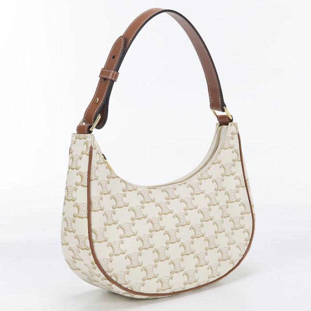 中古良品CELINE セリーヌ ショルダーバッグ 193952BZJ.01BC アヴァ ワンショルダー トリオンフキャンバス レディース ホワイト