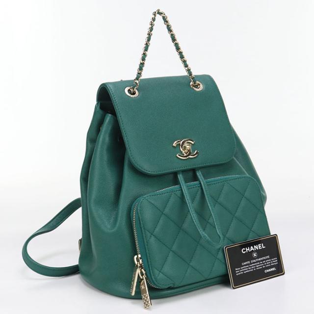 中古良品CHANEL シャネル リュック バックパック レディース グリーン