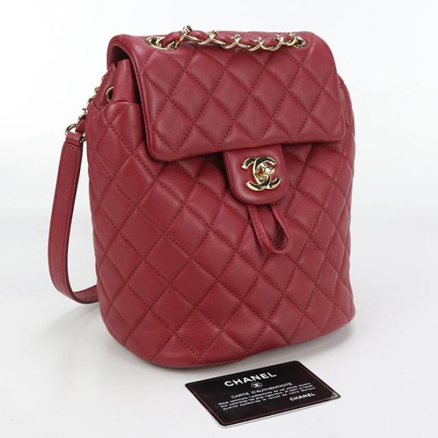 中古良品CHANEL シャネル リュック 26696404 バックパック マトラッセ レディース レッド