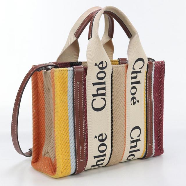 中古Chloe クロエ トートバッグ スモール　2WAY ウッディ レディース マルチカラー