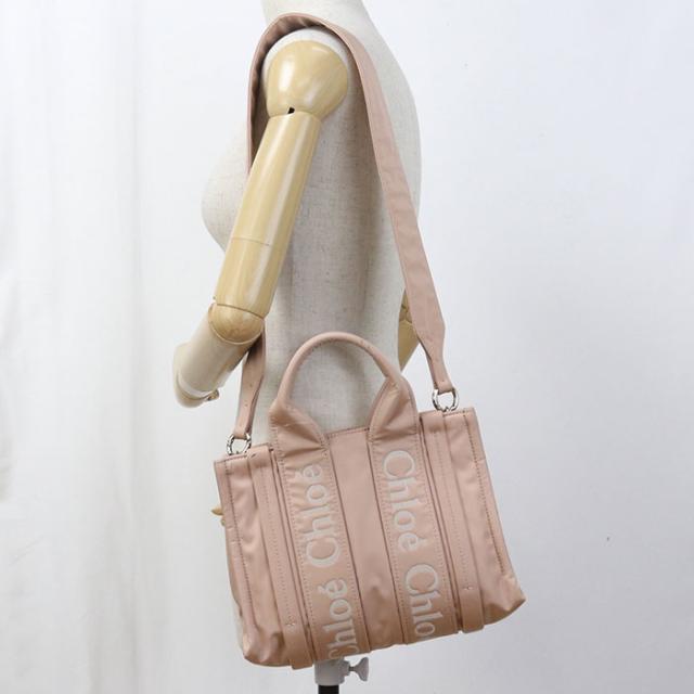 中古良品Chloe クロエ トートバッグ スモール 2WAY ウッディ レディース ピンク 中古良品Chloe クロエ トートバッグ スモール 2WAY ウッディ