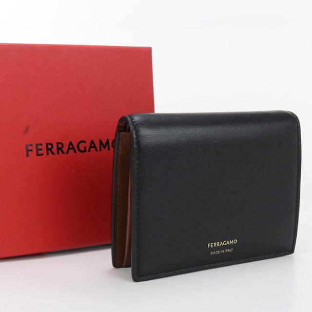 中古良品FERRAGAMO フェラガモ 二折財布 22 0699 二折り財布 ユニセックス ブラック