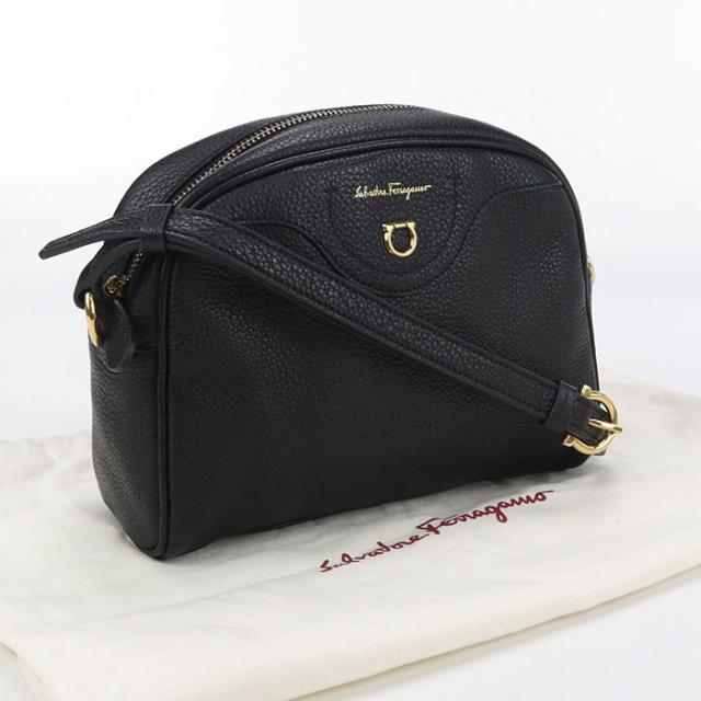 中古良品FERRAGAMO フェラガモ ショルダーバッグ 21 0411 ガンチーニ レディース ブラック