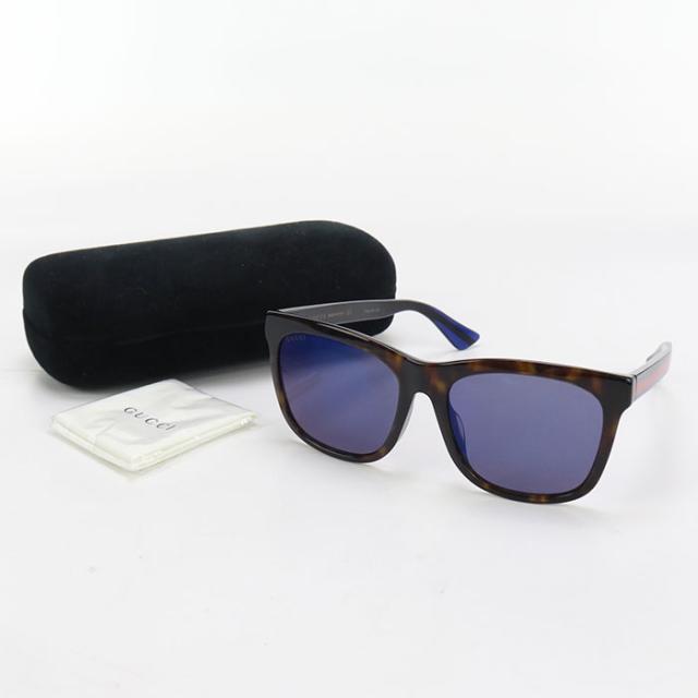 中古美品GUCCI グッチ サングラス GG0057SK 004 メンズ ブラック