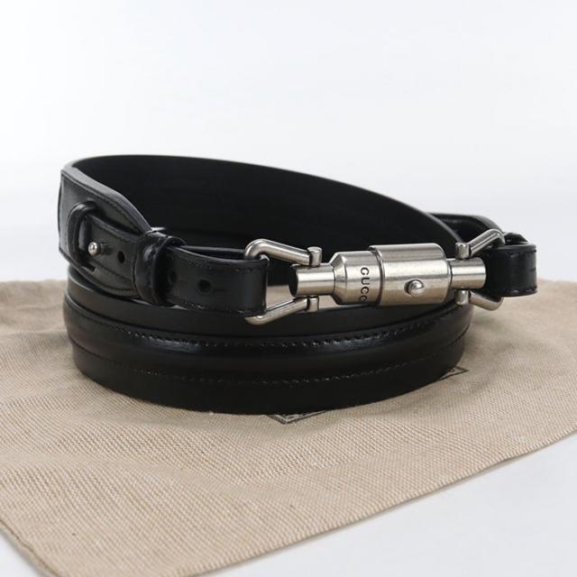 【中古・未使用】GUCCI グッチ ベルト 758543 ジャッキー メンズ ブラック