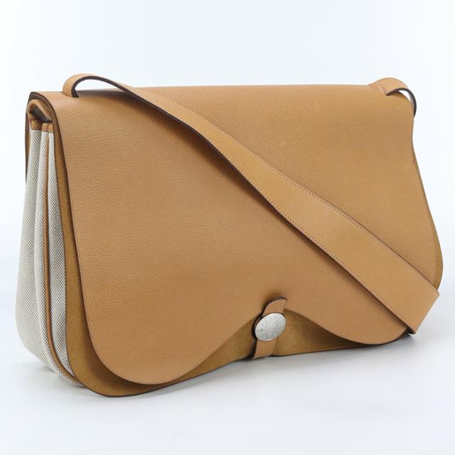 中古良品HERMES エルメス ショルダーバッグ サックコロラド GM □I刻印 レディース ベージュ