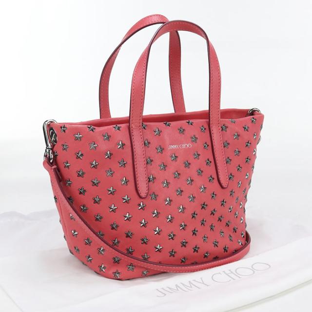 中古良品JIMMY CHOO ジミーチュウ トートバッグ 2WAY MINISARA レディース ピンク