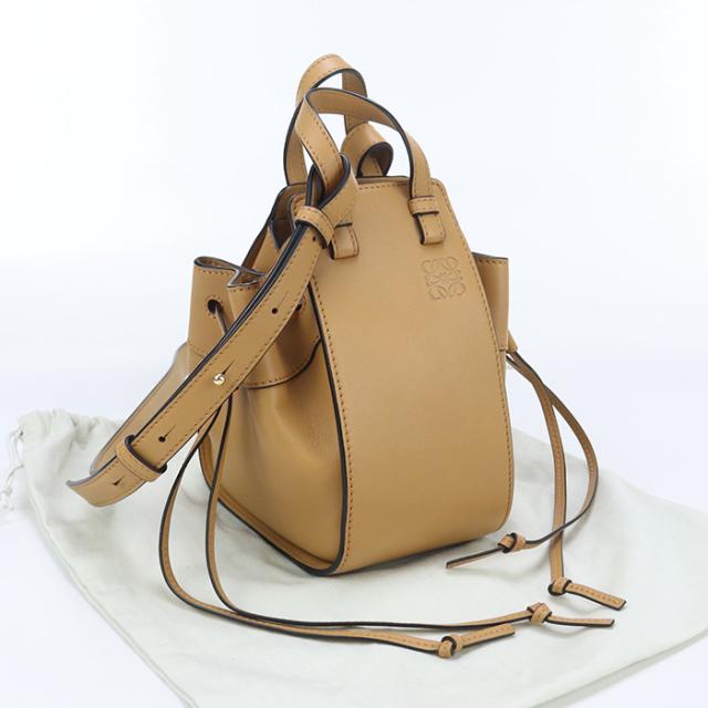 中古美品LOEWE ロエベ ハンドバッグ ハンモックバッグ ミニ レディース ブラウン