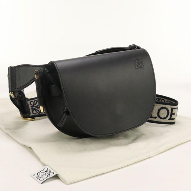 中古美品LOEWE ロエベ 斜め掛け ショルダーバッグ A650N46X13 ゲートデュアル バッグ ミニ レディース ブラック