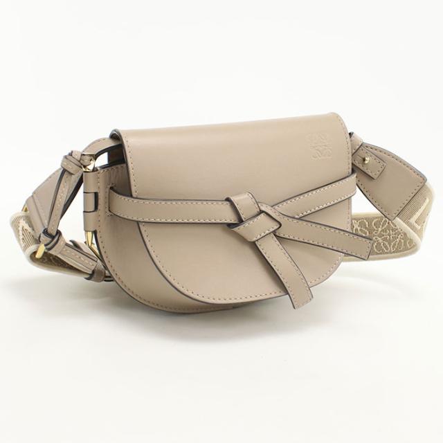 中古良品LOEWE ロエベ 斜め掛け ショルダーバッグ A650N46X13 ゲートデュアル バッグ ミニ レディース ベージュ