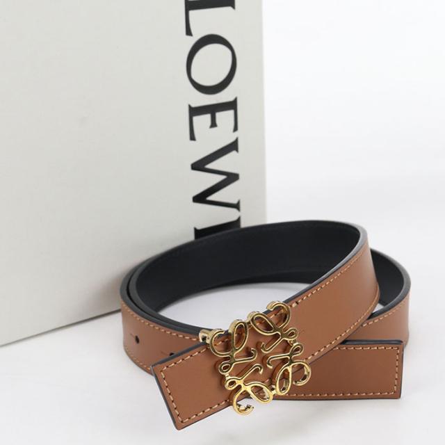 中古良品LOEWE ロエベ ベルト E821Z26X03 リバーシブル アナグラム レディース ブラウン