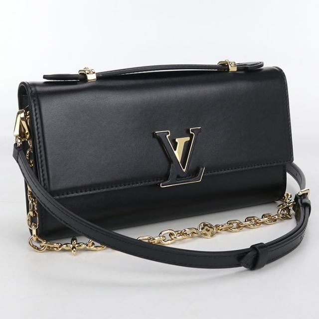 中古良品LOUIS VUITTON ルイヴィトン チェーンウォレット M12143 ウォレット オン チェーン・カプシーヌ 2WAY レディース ブラック
