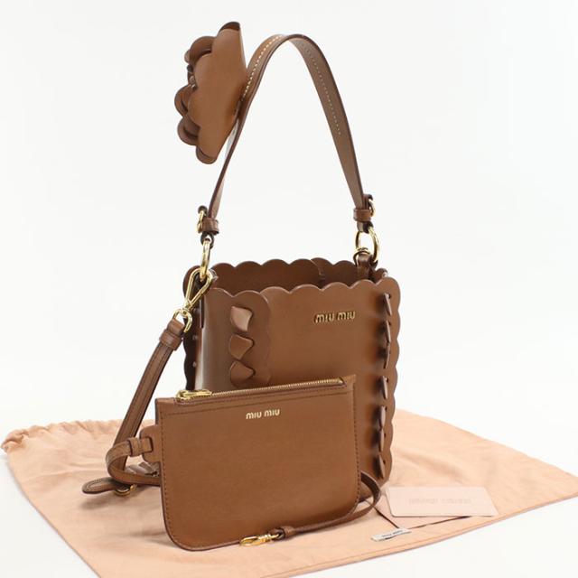 中古良品MIUMIU(OUTLET) ミュウミュウ アウトレット ハンドバッグ 5BE012 2E6Y F0134 2WAY レディース ブラウン