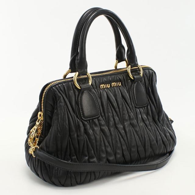 中古良品MIUMIU(OUTLET) ミュウミュウ アウトレット ハンドバッグ 2WAY マテラッセ レディース ブラック