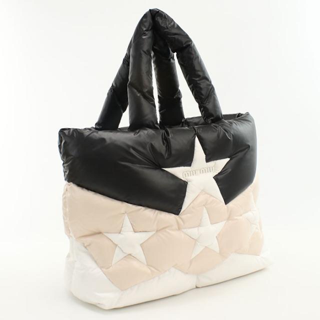 中古美品MIUMIU(OUTLET) ミュウミュウ アウトレット トートバッグ 5BG240 2DQO F0NRS パテッド レディース ブラック
