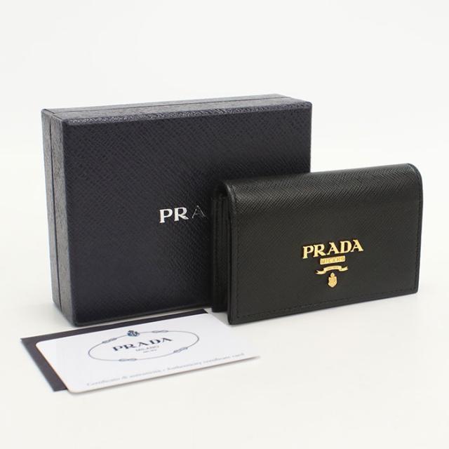 中古良品PRADA プラダ 名刺入れ 1MC122 カードケース レディース ブラック