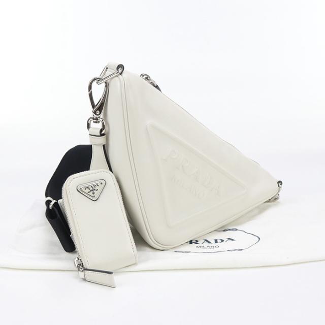中古良品PRADA プラダ ショルダーバッグ 1BH190 2BYA F0009 レディース ホワイト