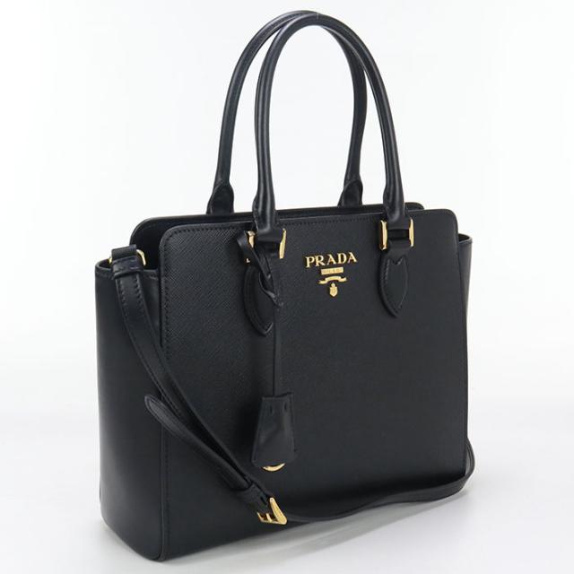 中古良品PRADA プラダ ハンドバッグ 1BA113 2EDV F0002 2WAY サフィアーノレザー レディース ブラック
