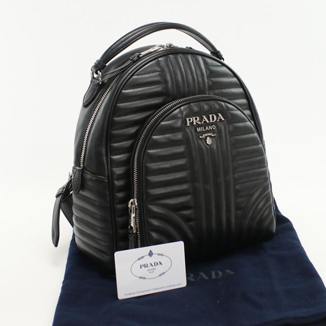 中古良品PRADA プラダ リュック 1BZ030 2D91 F0633 バックパック ダイアグラム レディース ブラック