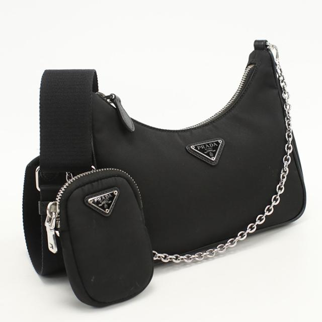 中古良品PRADA プラダ ショルダーバッグ 1BH204 2WAY レディース ブラック