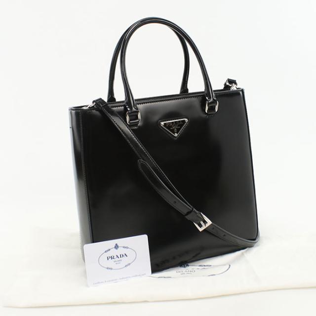 中古美品PRADA プラダ ハンドバッグ 1BA330 2WAYバッグ レディース ブラック