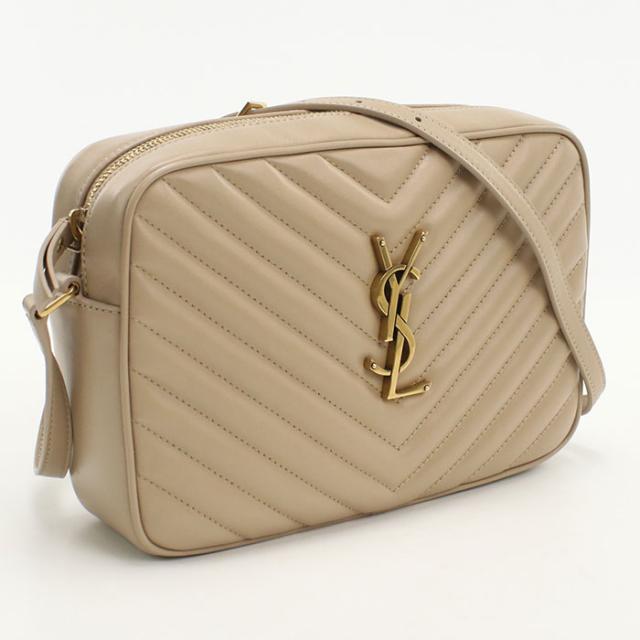 中古良品SAINT LAURENT サンローラン 斜め掛け ショルダーバッグ 761554 カメラバッグ ルー レディース ベージュ