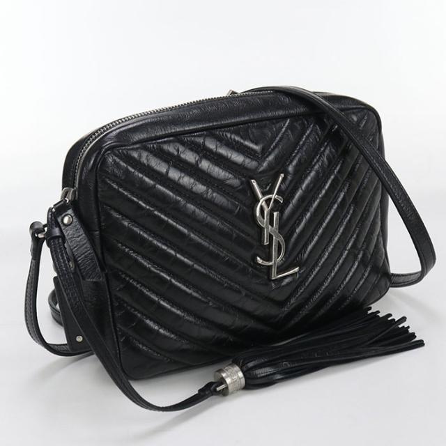 中古良品SAINT LAURENT サンローラン 斜め掛け ショルダーバッグ 468537 カメラバッグ ルー レディース ブラック
