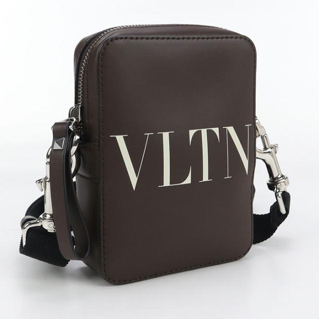 中古美品Valentino ヴァレンチノ 斜め掛け ショルダーバッグ VLTN  メンズ ブラウン