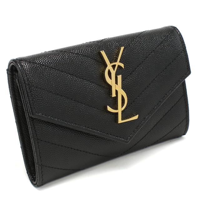 SAINT LAURENT サンローラン 名刺入れ モノグラム スモール エンベロープウォレット 414404 BOW01 1000 レディース ブラック