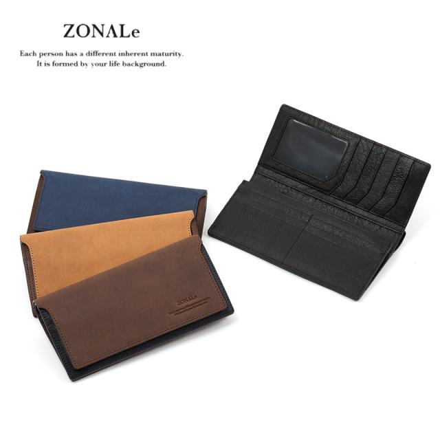 ZONALe 長財布 ゾナール かぶせ 財布 本革 革 レザー メンズ レディース ストラト 薄い ロングウォレット メンズ財布 小銭入れ付き ブランド 人気 大容量 彼氏 おしゃれ 日本製 31356