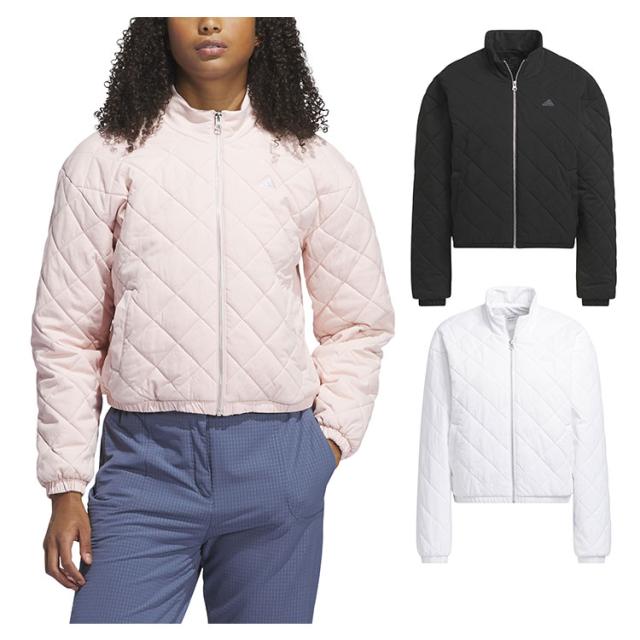 アディダス ゴルフ ジャケット レディース 長袖 フルジップ 撥水 ストレッチ キルト GO-TO ゴルフウェア ブランド 無地 JRY36 adidas golf