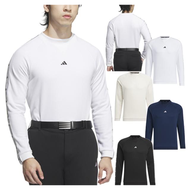 アディダス ゴルフ フリース メンズ 長袖 プルオーバー トレーナー クルーネック 保温 ストレッチ ゴルフウェア ブランド 無地 KRK30 adidas golf